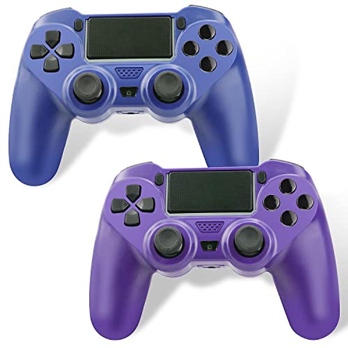 eeidc 2 Pack Wireless Controller for PS4, Remote Control for Playstation 4/Slim/Pro with Double Shock/Audio/Six-axis Motion Sensor(Purple and Blue)