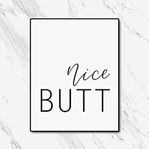 Bathroom Print, Nice Butt, Funny Bathroom Art, Bathroom Wall Decor, Nice Butt Print, Funny Bathroom Sign, 8 x 10 Inches Unframed