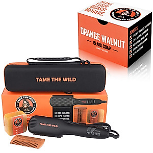 Tame's Elite Beard Straightener and Tame's Orange Walnut Beard Soap Bundle