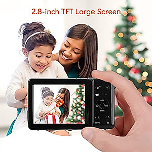 Digital Camera for Photography, FHD 1080P 20MP Point and Shoot Camera with 2.8" TFT LCD, Compact Rechargeable Vlogging Cameras for Kids,Beginner,Students,Teens,Elders (Red)