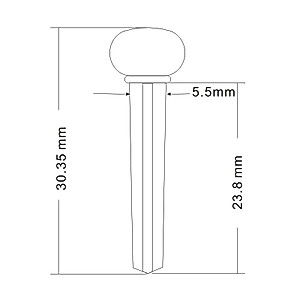 MAXCHEER 6Pcs Guitar Bone Bridge Pins Natural Bone Color Replacement Parts with Abalone Dot