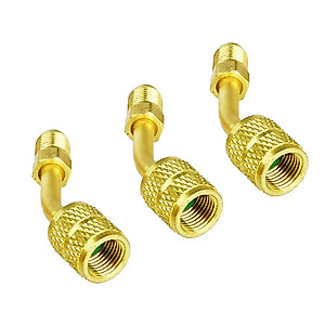 LBG Products R410a Adapter with Thimble for Air Conditioner Ductless Mini Split HVAC System, 5/16 '' Female SAE Quick Couplers x 1/4'' Male Flare(3 Pcs)