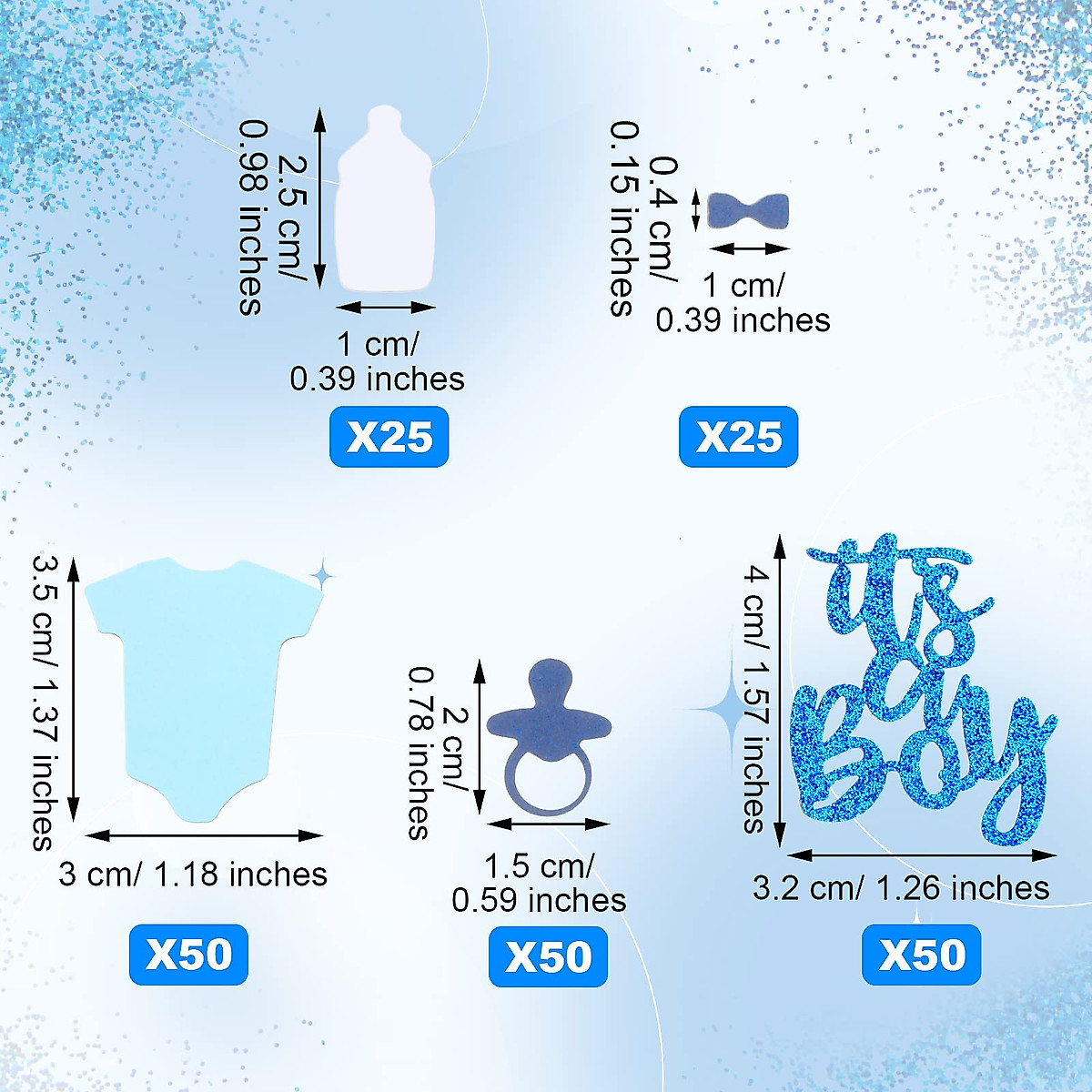 200 Pack Gender Reveal Party Supplies Blue Confetti It's a Boy Table Sequins Baby Shower Confetti It's a Boy Confetti Table Confetti for Baby Shower Party Decorations Supplies