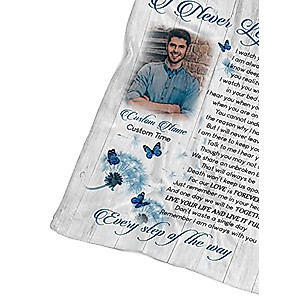 INSPIAMZUE I Never Left You Personalized Memorial Blanket, Meaningful Remembrance Throw, Deepest Grief Sympathy Gift for Loss of Son, Mother, Father, Brother N2628 (Fleece, 60x50 inch)