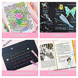 Shuttle Art Pastel Gel Pens, 24 Pastel Milky Colors Gel Pen for Black Paper, Adults Coloring Books Drawing Doodling Crafts Scrapbooking Journaling