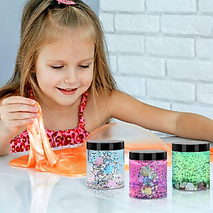 TUZAZO 8 Oz Plastic Container Jars with Lids and Labels BPA Free, Empty Round Clear Cosmetic Containers Plastic Slime Jars for Lotion, Cream, Ointments, Body Butter, Makeup, Travel Storage (12 Pack)