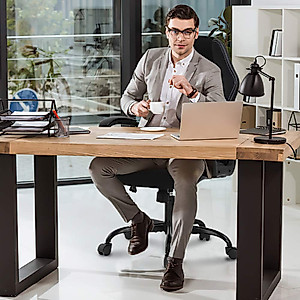 Gaming Chair Ergonomic Office Chair Racing Chair with Lumbar Support & Armrest PU Leather High Back Computer Chair Adjustable Height Swivel Executive Chair for Adults, Black