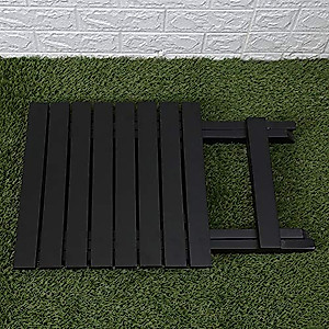 B&Z KD-40B Small Side Table Wood Square Portable Folding Plant Stand, End Table 18'' Tall (Black)