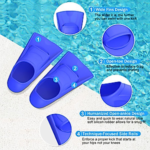 Gintenco Swim Fins, Kids Swim Training Fins for Lap Swimming, Travel Size Flippers with Mesh Bag, Silicone Swimming Fins for Kids Teens Adults Women Men