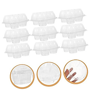 Zerodeko 30 pcs Four piece cake box mini containers clear container with lid mini paper cups transparent cupcake holders cake containers with lids muffin gifts carriers egg tart container