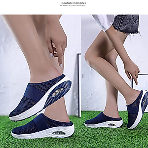 MQSHUHENMY Sevensmz Shoes, Air Cushion Slip-on Walking Shoes Orthopedic Diabetic Walking Shoes, Mesh Orthopedic (Pink,6)