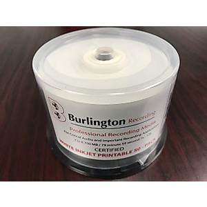 Burlington Recording 80 Min Pro CD-R Certified Inkjet Printable 1x-12x 50 PK