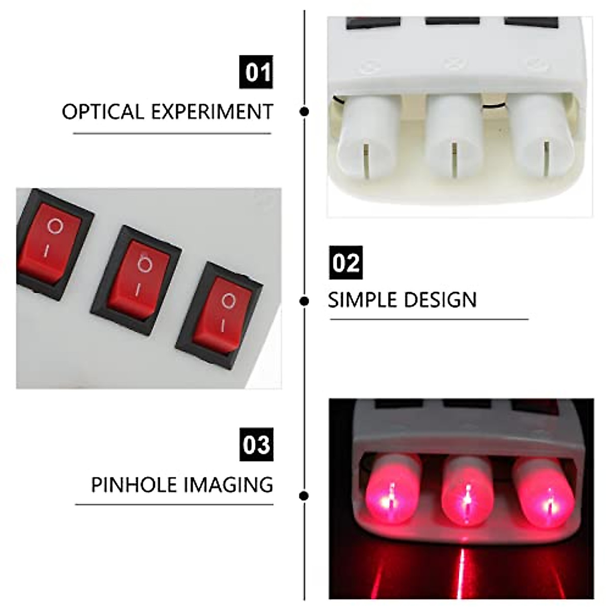Mipcase Three Light Source Apparatus, Laboratory Physical Three- Way Semiconductor Optics Experiment Equipment for Reflection, Diffraction and Refraction