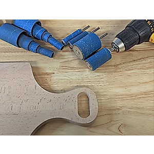 LINE10 Tools 16 Pack Blue Zirconia Sanding Drums and Sleeves Set for Drill, 2-inch Long