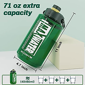 WODINYM Large Water Bottle 71 oz Leak Proof BPA Free Big Half Gallon Sport Water Jug with Filter & Handle for Gym Yoga Fitness Outdoor