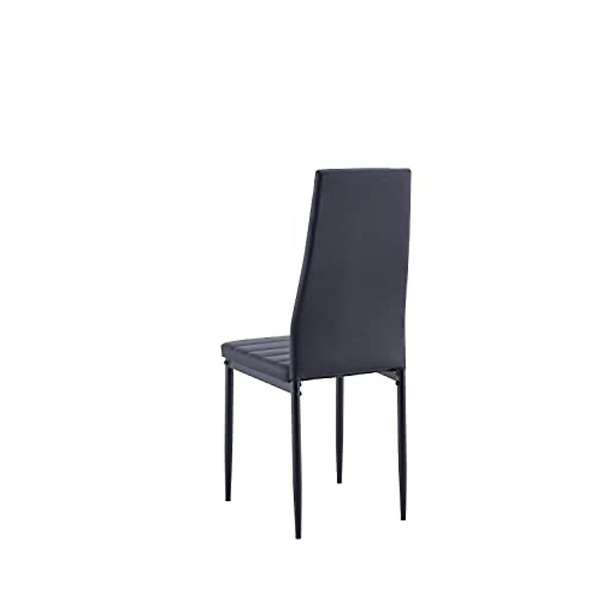 LCH, Black Room High Back, PU Leather Seat and Metal Frame, Kitchen Chairs Set of 4 Dining Roomchairs