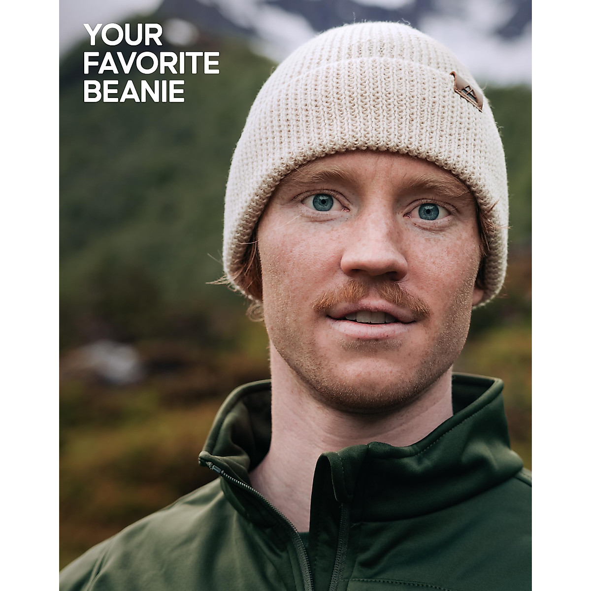 DANISH ENDURANCE Merino Wool Beanie for Men & Women, Knitted Winter Hat, White, One Size