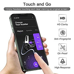 JETech Full Coverage Screen Protector for iPhone 13 Pro Max 6.7-Inch, Black Edge Tempered Glass Film with Easy Installation Tool, Case-Friendly, HD Clear, 3-Pack