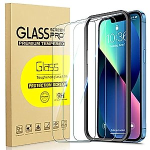 NatuBeau 3 Pack Screen Protector Compatible with iPhone 13 / iPhone 13 Pro, iPhone 13 Pro Screen Protector Tempered Glass, 6.1 inch, 9H Hardness, Scratch Resistant, Easy Installation, Case Friendly