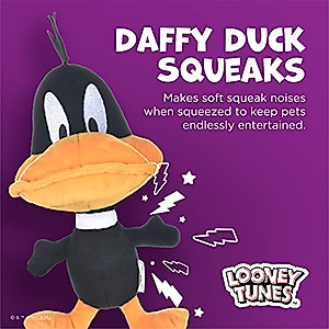 Looney Tunes Warner Bros Toys for Dogs | 6 Inch Daffy Duck Big Head Plush Dog Toy | Daffy Duck Plush Toys for All Dogs | Dog Chew Toy for Medium Dogs