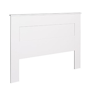 Prepac Stylish Flat Wood Panel Headboard for Queen Size Beds, Simplistic Wooden Queen Headboard 2.25" D x 64.5" W x 48" H, White, WHFQ-1301-1