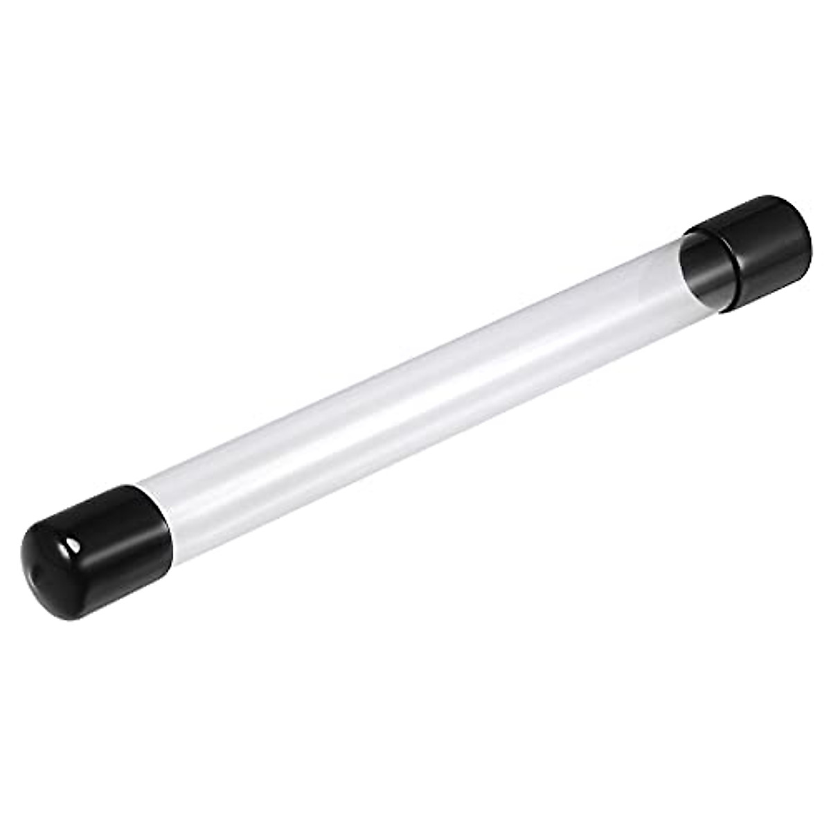 MECCANIXITY Clear Storage Tube 0.8" x 9"(20mm x 230mm) Lightweight for Bead Containers, Craft, DIY with Black Caps 5 Pack