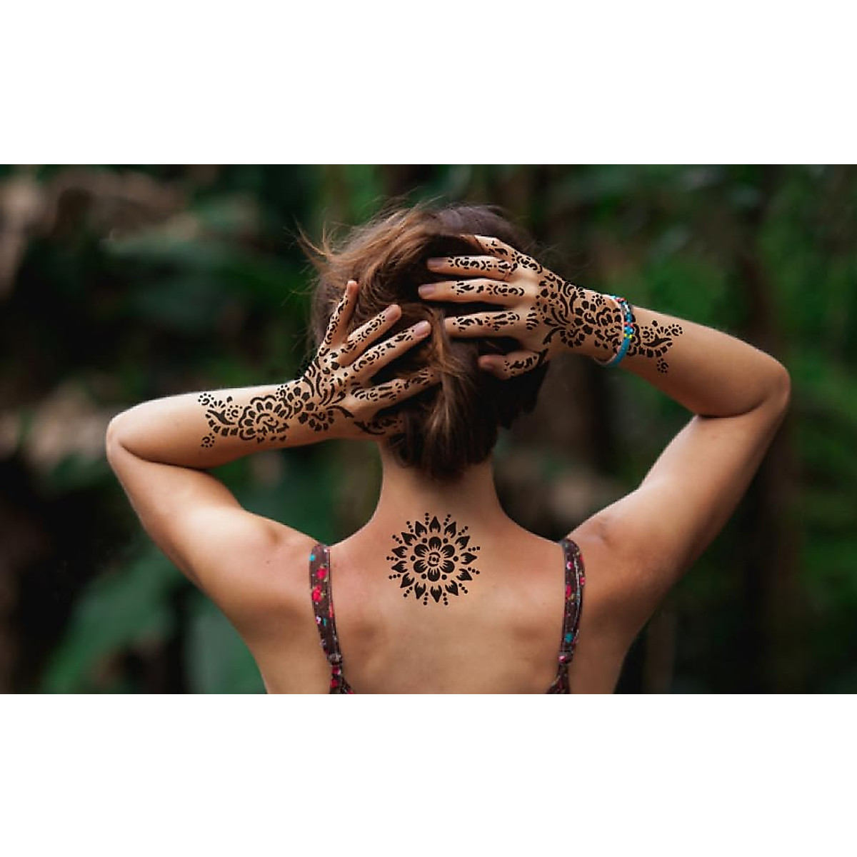 Henna tattoo kit,Indian Temporary Tattoo Stencils Glitter Airbrushing Diy Henna Tattoo Stencils Henna Body Art Templates, Hands Feet Leg Arm Tattoo Stickers