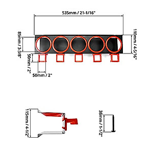 QWORK Spray Bottle Storage Rack, Aerosol Can Rack Organizer Wall Mount, Sprayer Spray/Composite Bottle Holder, Cleaning Detailing Tools Organizer, with 5 Holes and 5 Plastic Hooks