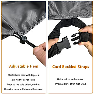 STARTWO Patio Furniture Covers 4 Piece Set Outdoor Furniture Covers Waterproof, Heavy Duty 600D Patio Furniture Set Cover for Chairs, Couch, Table Coffee, Grey