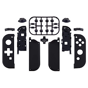 eXtremeRate Soft Touch Black Joycon Handheld Controller Housing (D-Pad Version) with Full Set Buttons, DIY Replacement Shell Case for Nintendo Switch & Switch Oled Joy-Con – Console Shell NOT Included