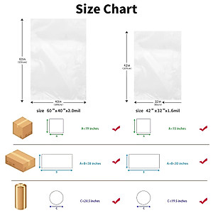 Xsourcer Jumbo Clear Storage Bags, Pack of 6, 40" x 60" XXL Dustproof Suitcase Bags, Waterproof Storage Bag for Luggage, Moistureproof Storage Bag for Chairs, Air Purifier，Evaporative Cooler and More