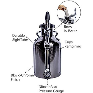 GrowlerWerks uKeg Nitro Cold Brew Coffee Maker, 50 oz, Black Chrome
