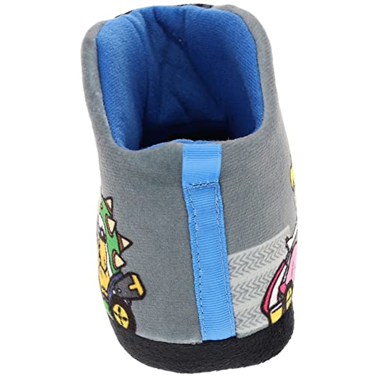 SUPER MARIO Boys' Mariokart Slippers Mismatch Bootie, Grey, Little Kid Size 10/11
