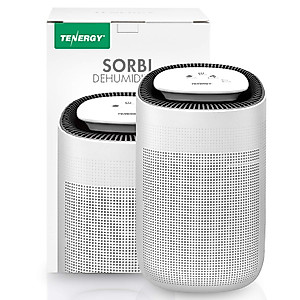 Tenergy Sorbi 1000ml Air Dehumidifier w/Air Purifying Function, True HEPA Filter, Auto Shutoff, Touch Control Adjustable Air Speed, Ultra-Quiet, Ideal for Closets and Bathrooms