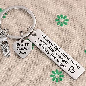 AHAETH Gifts For Pe Teachers Keychain For Men Male Women P E Gym Professor Retirement Jewelry From Student Physical Education Pe Teacher Keychain