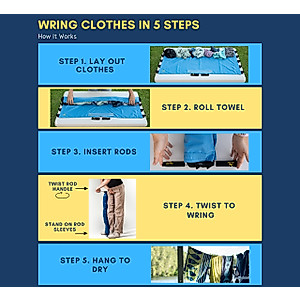 Dezitrek Original Ultra Light Clothes Wringer - Ideal for Light-Weight Clothing, Manual Hand Crank Laundry Wringer for Off Grid Living, Camping, Hotel and Travel - Compact, Eco-Friendly Towel Wringer