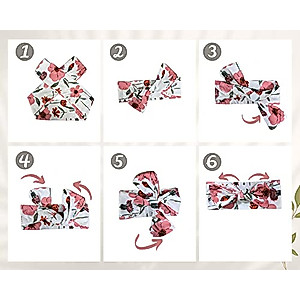 Vollmic Newborn Baby Girl Receiving Blanket Swaddle Blanket Stretchy Knit Swaddle Set with Matching Headband (Ink Pink)