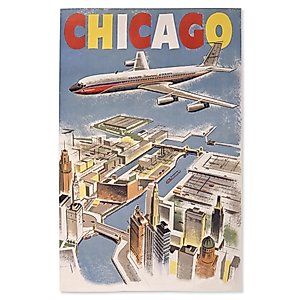 Chicago, Illinois Poster, Chicago By Air (16x24 Giclee Gallery Art Print, Vivid Textured Wall Decor)