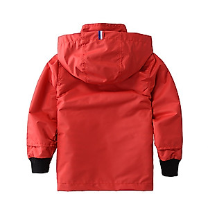 M2C Boys Girls Cotton Lined Rain Jacket Waterproof Light Windbreaker 4T Red