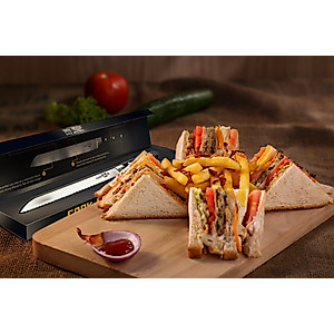 KUMA Bread Knife 10 Inch - Cut Without Ruining Loaf - Flexible Fine Serrated Blade For Real Slicing - Handles All Crusts And Gives Perfect Slices Every Time - Razor Sharp Professional Kitchen Knife