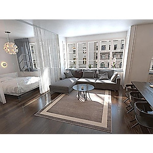 Unique Loom Del Mar Collection Area Rug-Transitional Inspired with Modern Contemporary Design, Rectangular 7' 0" x 10' 0", Gray/Ivory