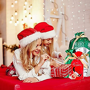 Christmas Drawstring Gift Bags Assorted Sise Large Christmas Wrapping Bags with Drawstring Christmas Drawstring Gift Bags for Presents Xmas Treat Goody Candy Bags