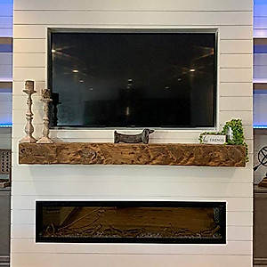 Wilson Wood Crafts Rustic Hand Hewn Barn Beam Mantel (6 x 8 x 72, Coffee)