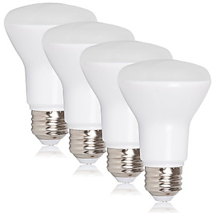 Maxxima LED BR20 Bulbs - 50 Watt Equivalent Dimmable 7 Watt LED Warm White R20 600 Lumens, 3000K Light Bulb with E26 Base, Ideal for Track or Recessed Lighting - 4 Pack