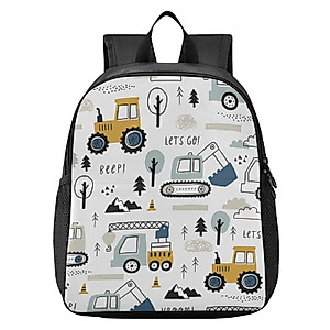 senya Toddlers Backpack Childish Truck Car Bookbag for Kid Aged 3-6 Preschool Kindergarten