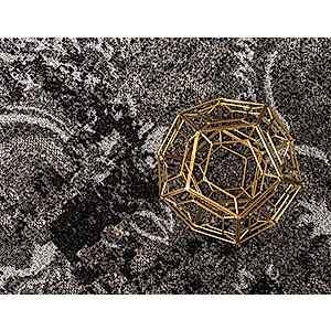 Unique Loom Outdoor Botanical Collection Area Rug - Manchester (9' x 12' 2" Rectangle, Light Gray/ Black)