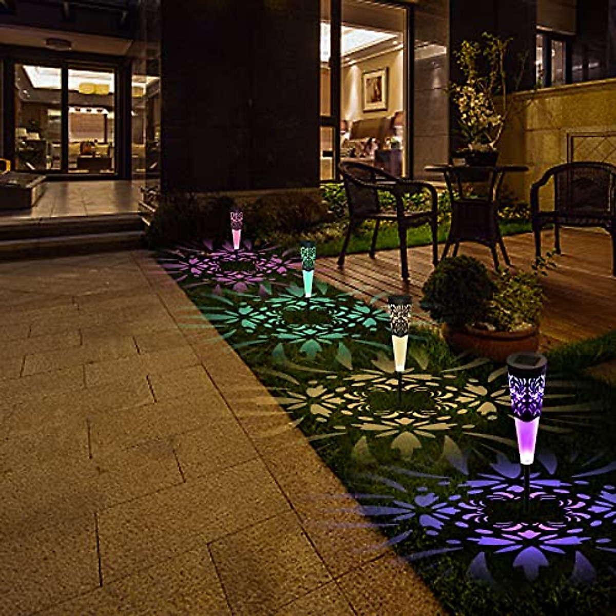 Anordsem 8 Pack Solar Pathway Lights Outdoor, Garden Lights Solar Powered Waterproof, 2 Modes Solar Lights Outdoor Decorative for Garden Lawn Pathway Sidewalk Patio Christmas Yard Decoration