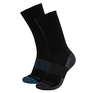 Copper Fit Crew Sport Socks-2 Pack, Black, Small/Medium