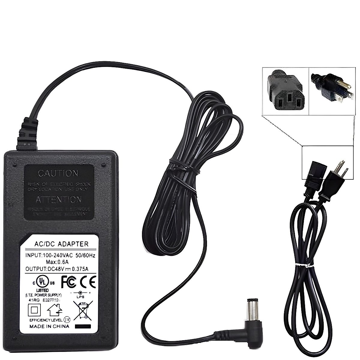 GSDT 48V Power Supply Compatible with Cisco 7900 8900 Phone Series - CP-PWR-Cube-3 Replacement and Polycom VVX 500 600 1500 VOIP IP Phone Adapter
