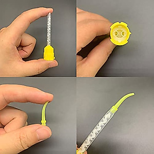 Dental Mixing Tips and Dental Intra Oral Tips for Dental Impression Mixing- 100Pcs, Yellow